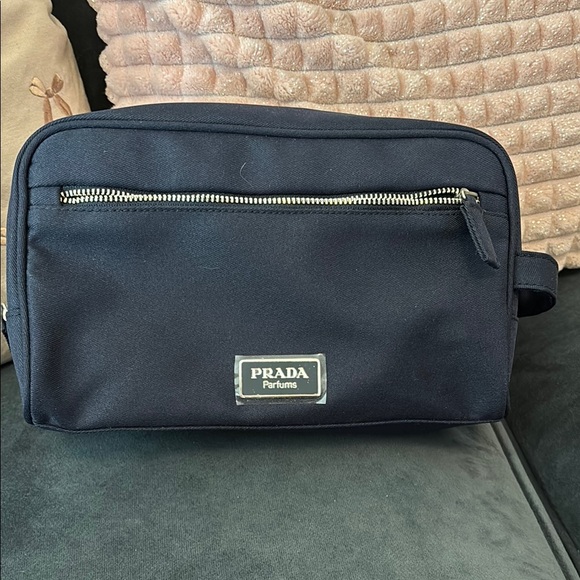 Prada | Bags | Prada Parfums Original Dopp Kit Toiletry Makeup Navy Bag ...